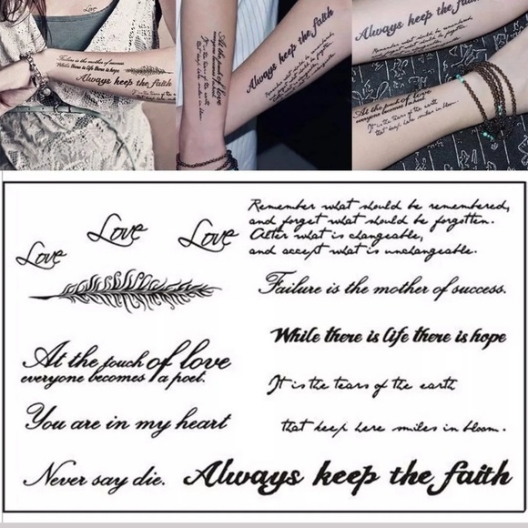 Accessories | Restocked Word Temporary Tattoos Up To 2 Weeks | Poshmark